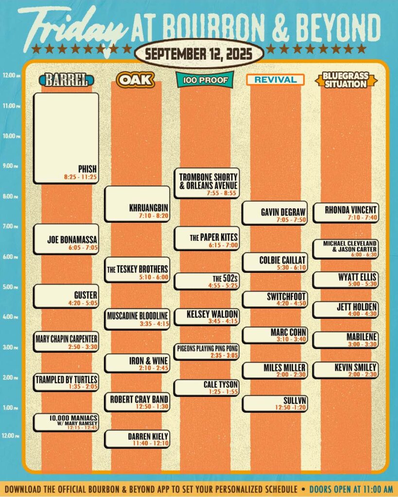Schedule - Bourbon & Beyond 2025