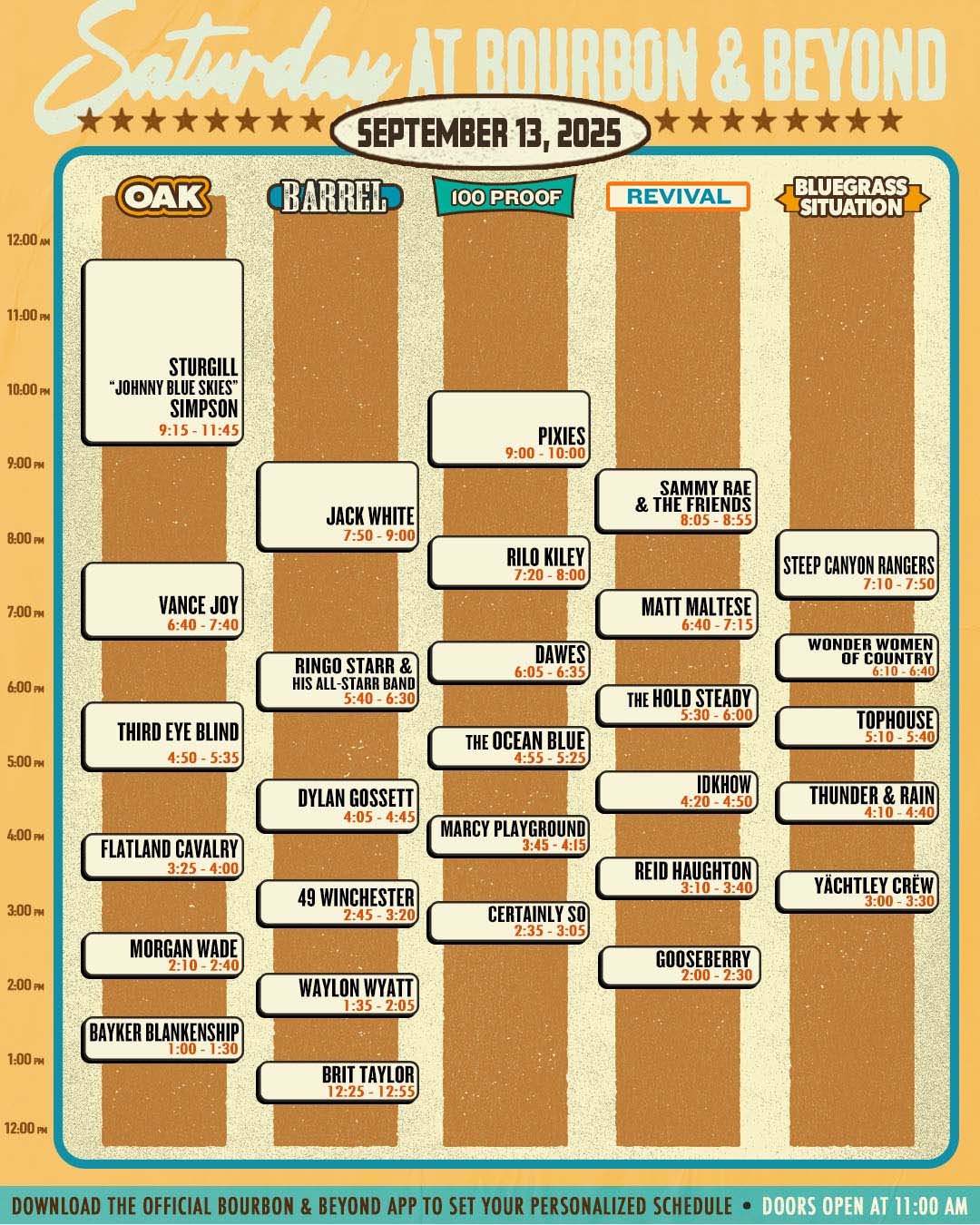 Schedule - Bourbon & Beyond 2025