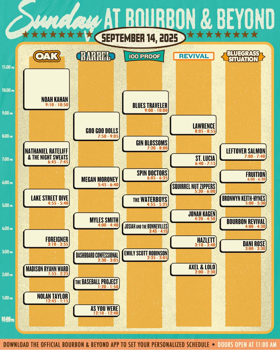 Schedule - Bourbon & Beyond 2025